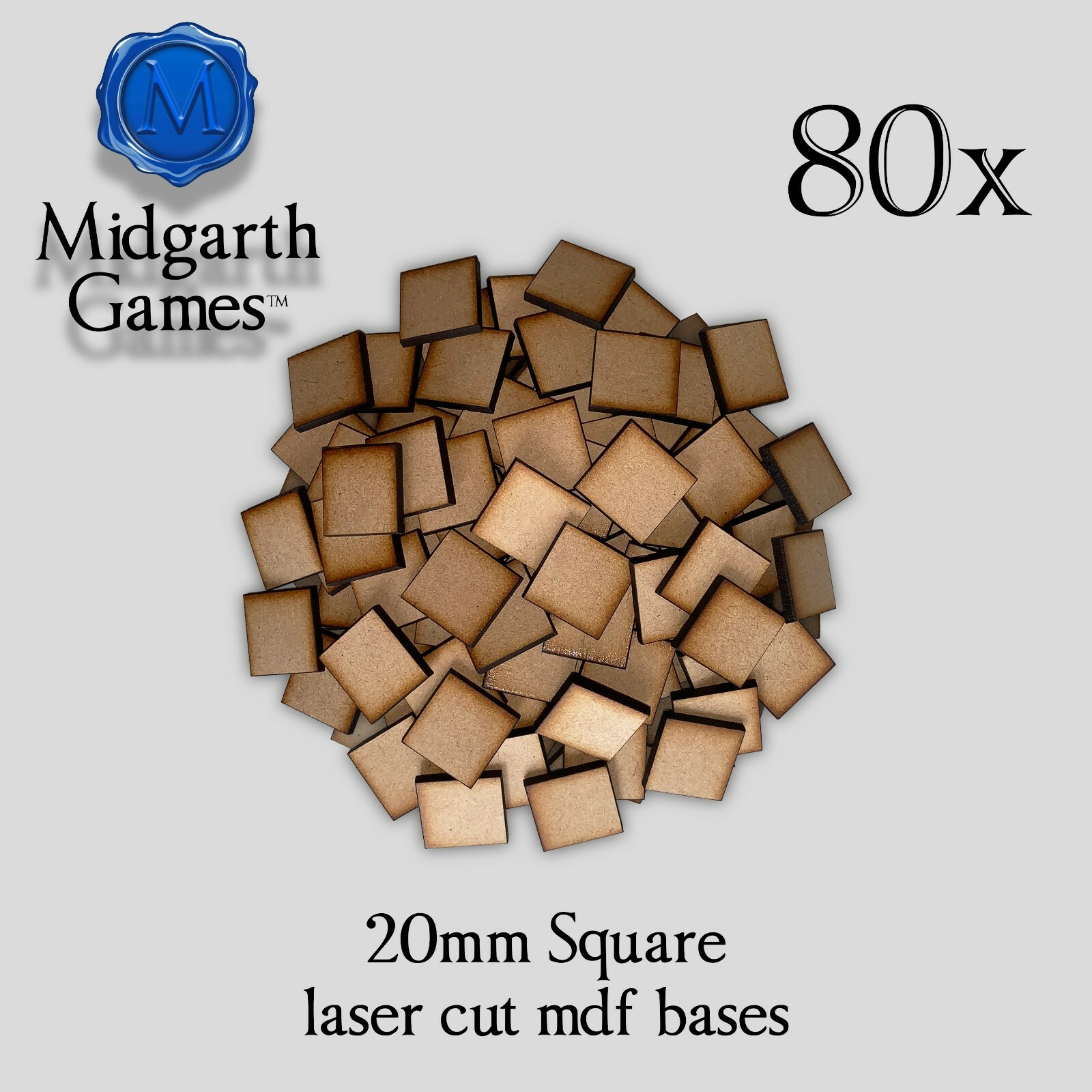 80x Square 20mm MDF Bases Miniature Warhammer Laser Cut 40K FAST ...