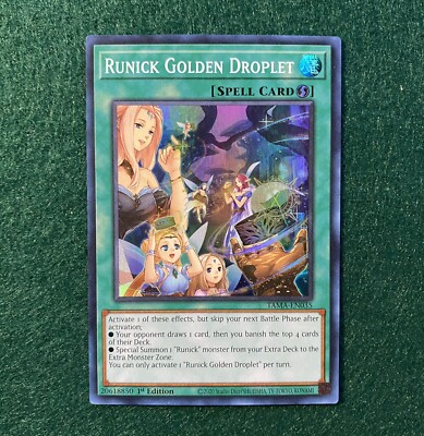Yugioh! Runick Golden Droplet - TAMA-EN035, SUPER RARE SPELL CARD NM | eBay