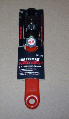 Craftsman Pocket Socket Wrench 43380 8" Adjustable USA for sale online ...