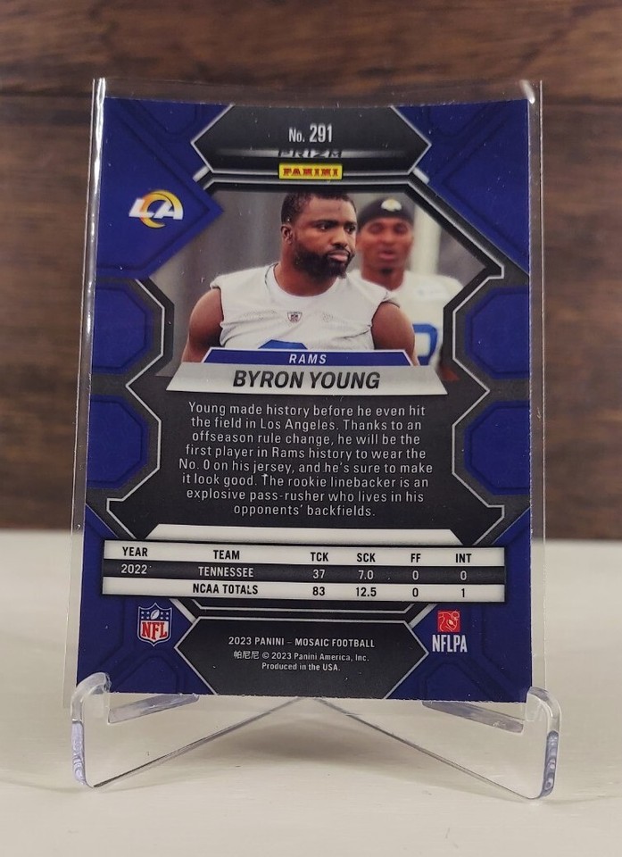 2023 Mosaic #291 Byron Young Pink Camo Prizm Rookie RC Rams | eBay