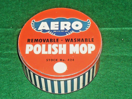 Vintage Aero polish mop 7" tin with lid No. 424 | eBay