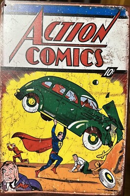 Metal Sign Superman First Appearance Action Comics 9x12 DC1 | eBay
