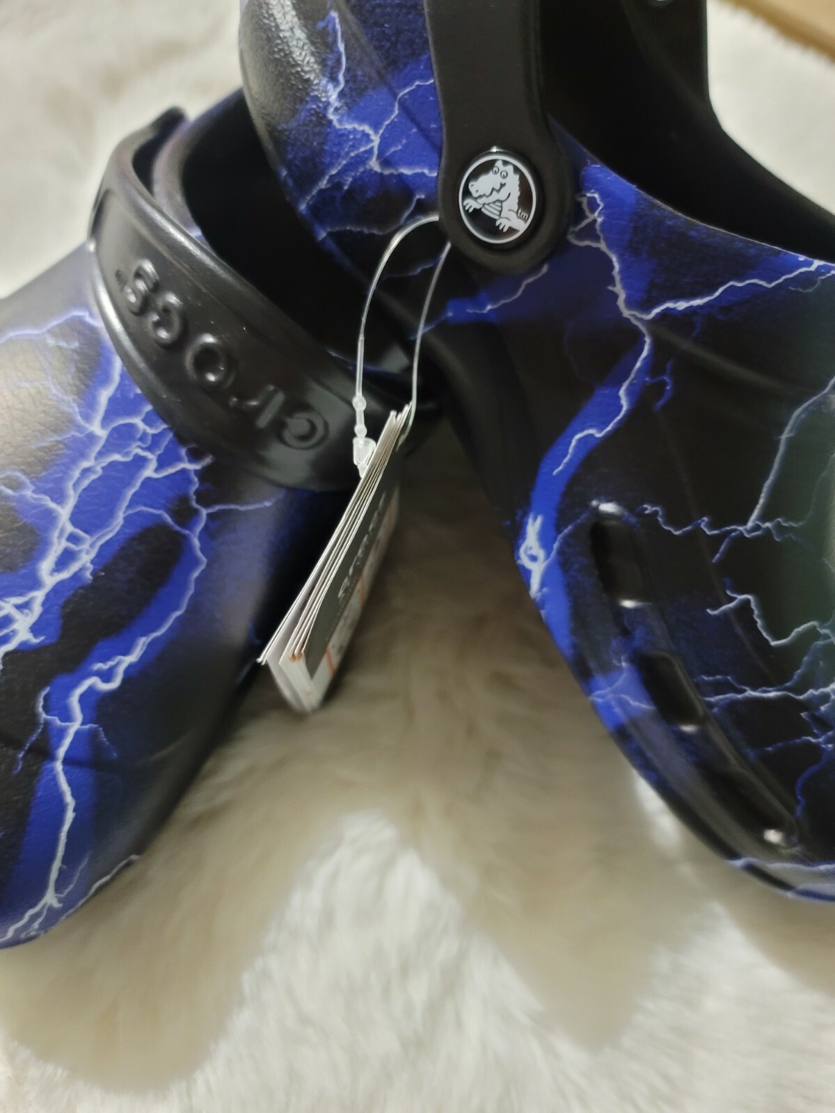 Crocs Bistro Work Clog Slip Resistant, Black/Lightning Bolts, Choose SZ ...