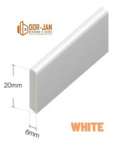 20mm uPVC Cloaking Fillet for Window Door Plastic Bead in WHITE 1m in ...
