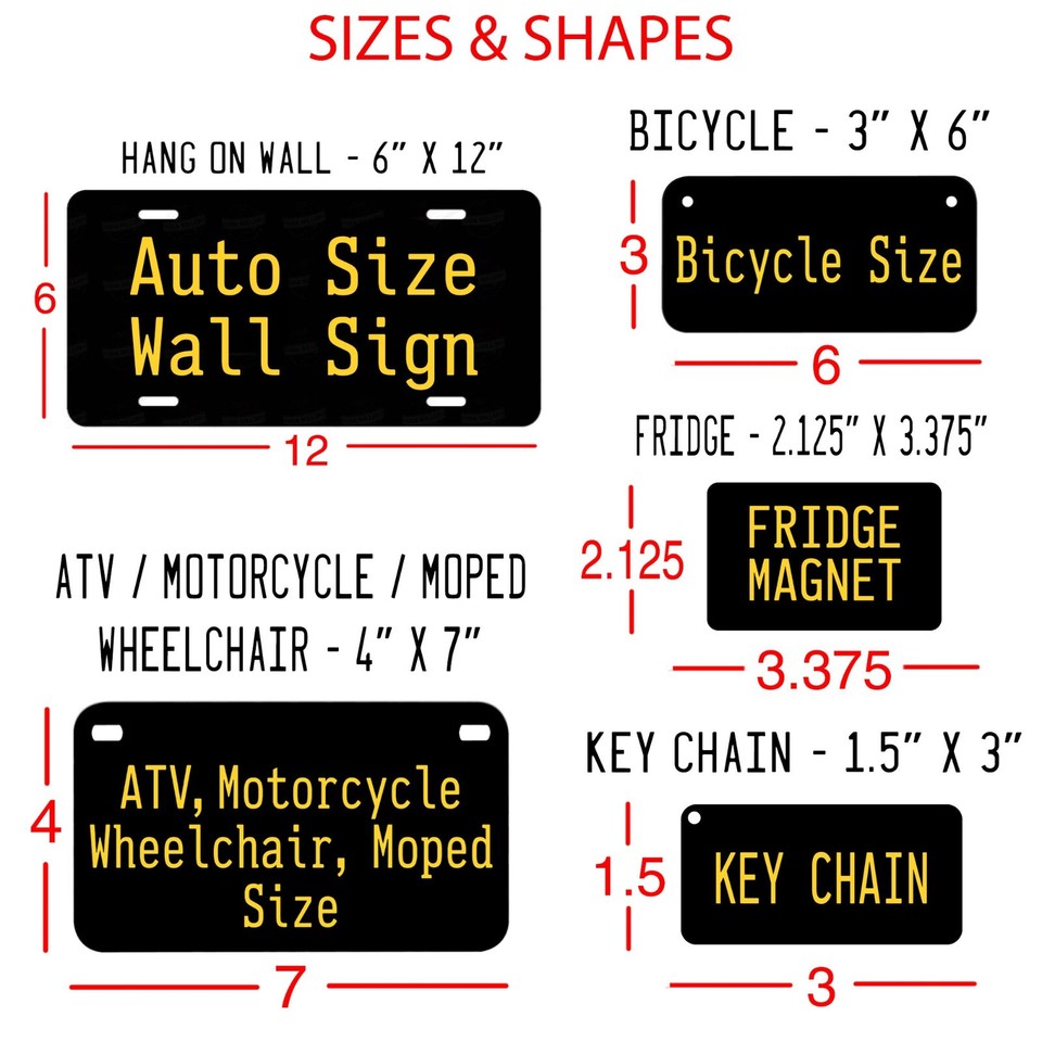 WILL RUN metal black License Plate for Auto ATV Motorcycle MOPED ...