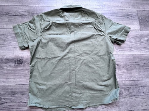 LL Bean Mustang Short Sleeve Shirt Men’s L Green Button Front Patches ...