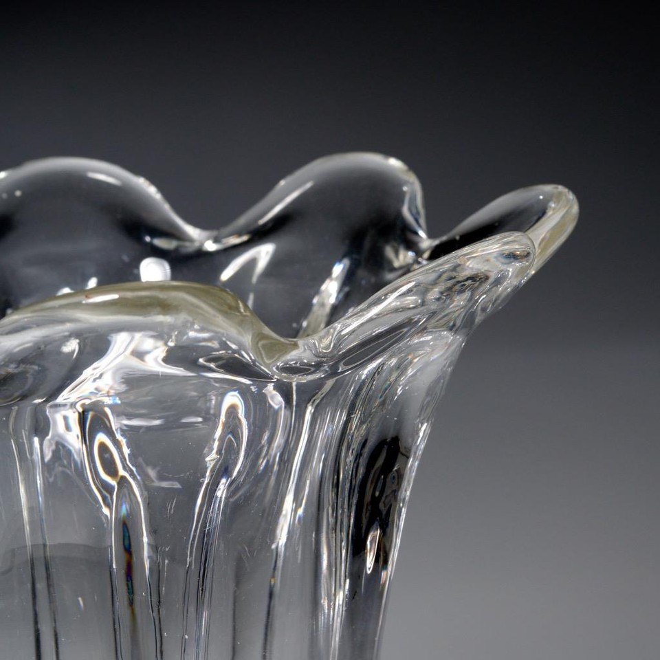 Flint American Glass Handblown Footed Fluted Celery Vase c 1840 11.25 ...