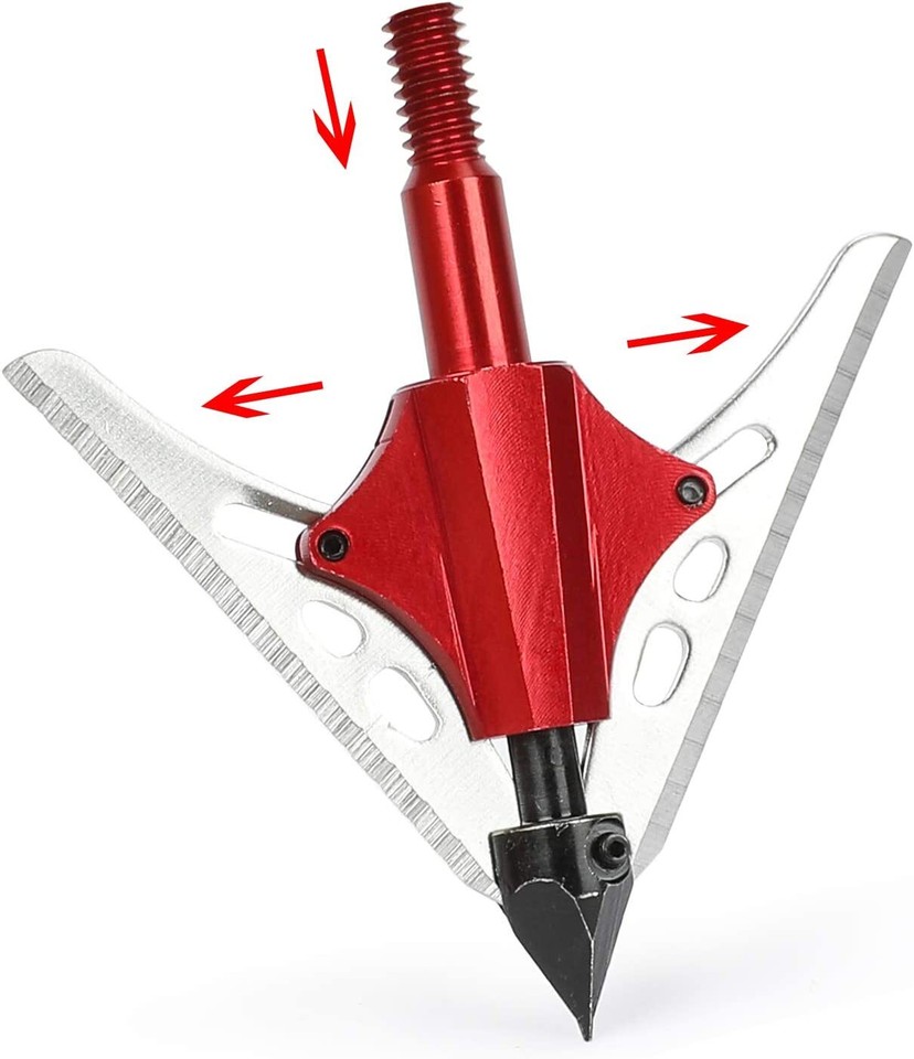 6Pcs BloodRunner Broadheads 100Gr 2 Spring Slide Retractable Blade ...
