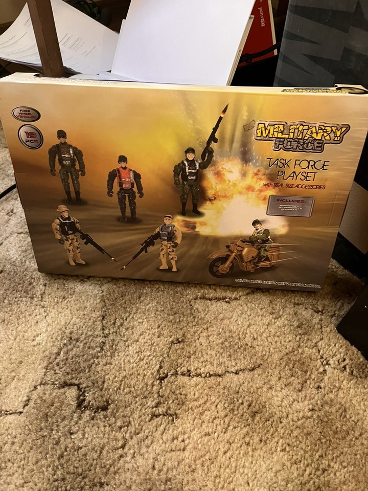 Task Force Playset Soldier Military Motorcycle Action Figure Wapons ...