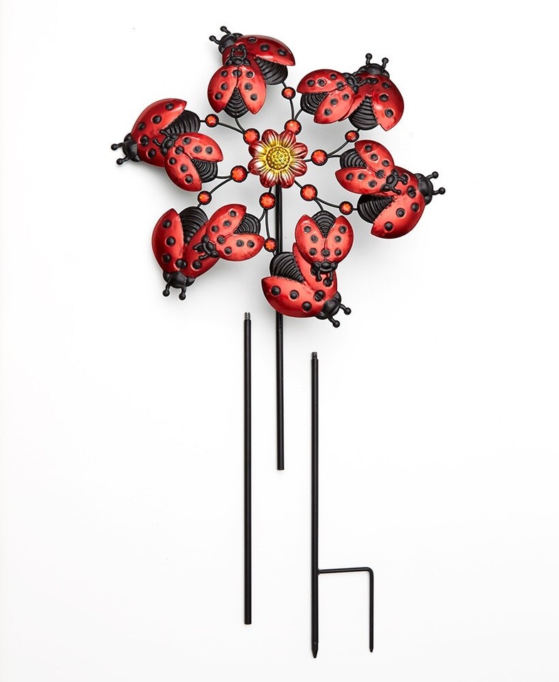 Spiral LADYBUG Wind SPINNER Yard Stake Lawn Garden Art Decor ~ Keep ...