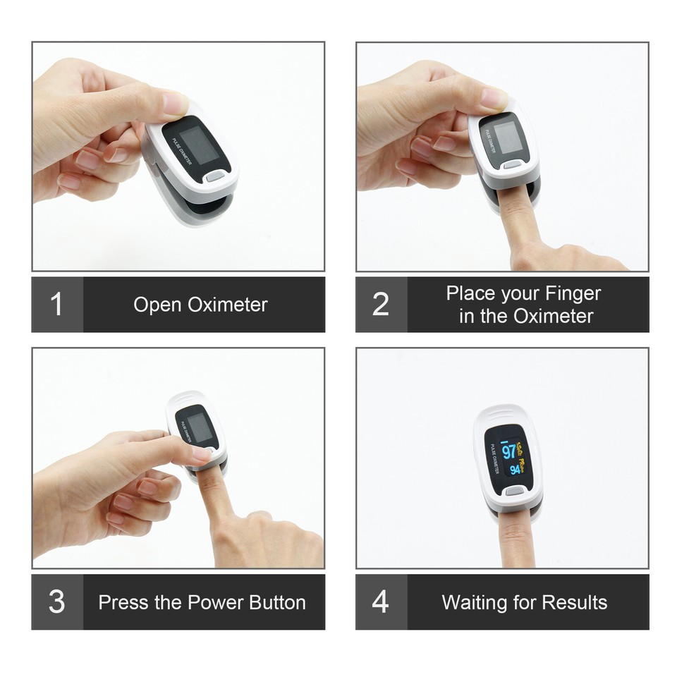Finger Pulse Oximeter Blood Oxygen Meter Heart Rate OLED SpO2 Monitor ...
