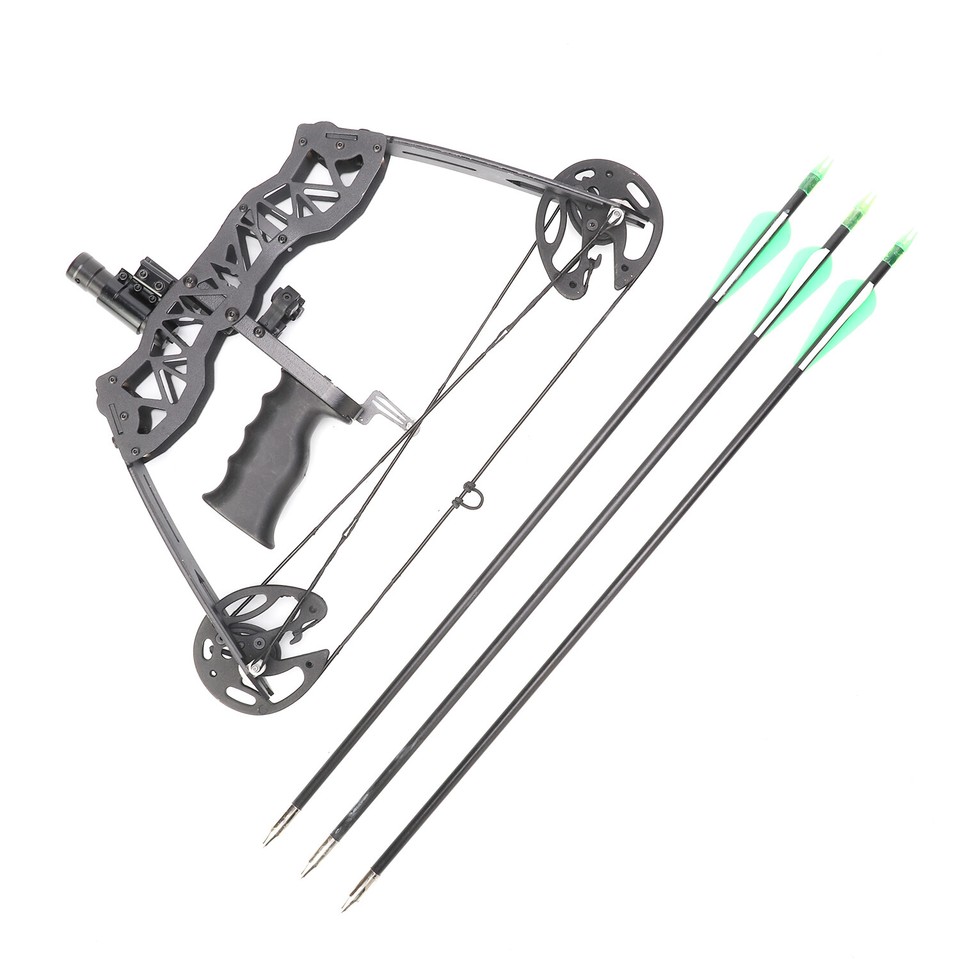 16" Compound Bow Arrow Archery Target Shooting 40lbs w/Archery Sight &3 ...