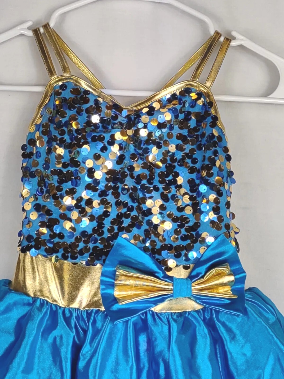 WEISSMAN Dance Costume Girls IC Child Teal Blue Gold … - Gem