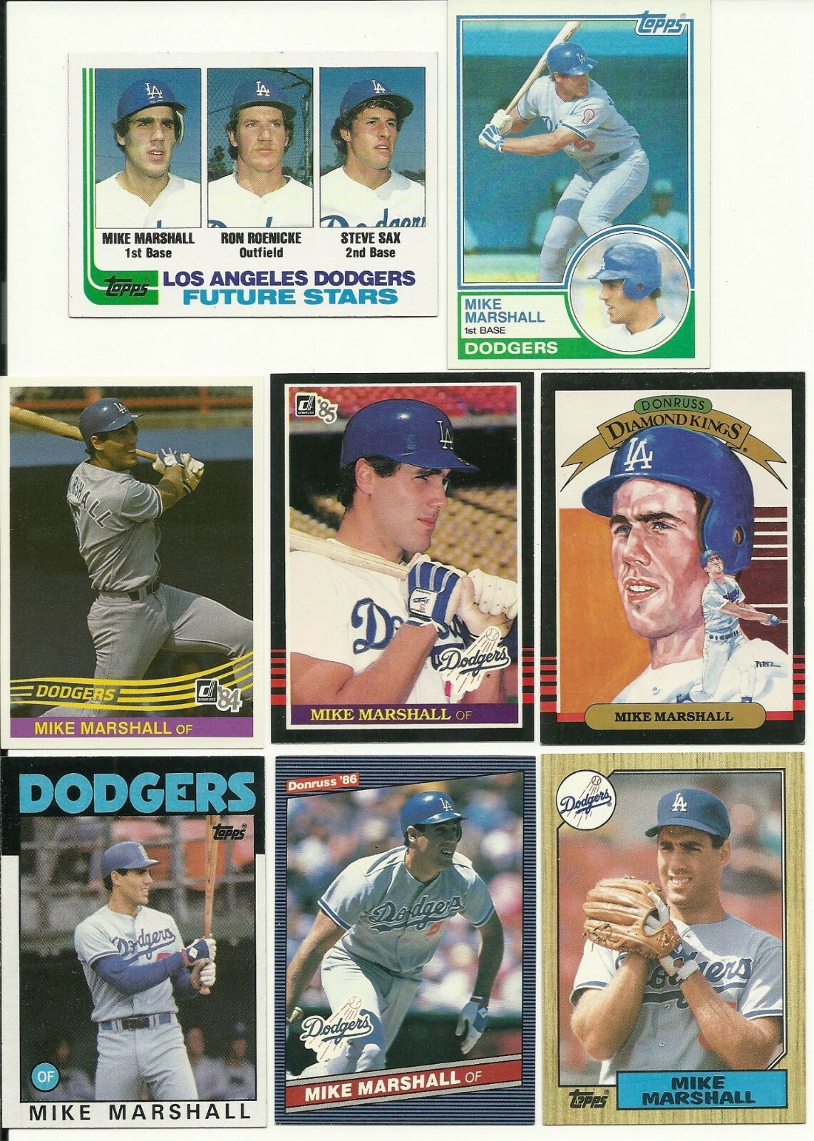 ⚾ 20 + different MIKE A. MARSHALL cards lot RC 1981 - 1991 Dodgers Red ...