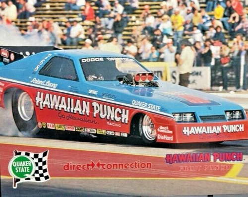 VRHTF NHRA SUPER COOL RARE "HAWAIIAN PUNCH FUNNY CAR" QUAKER STATE HAND ...