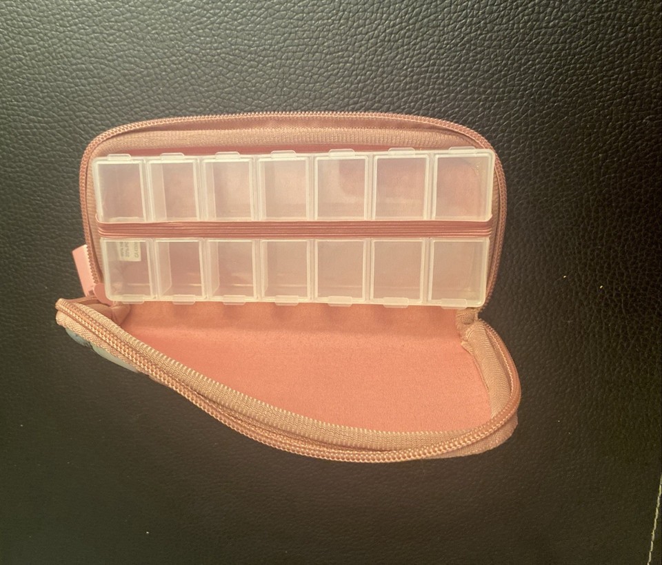 UNBRANDED PINK MULTI COLOR 2 WEEK PILL ORGANIZER CASE EUC | eBay