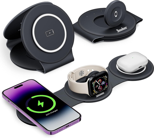 3 in 1 Charging Station for Apple Multiple Devices, Foldable Travel ...