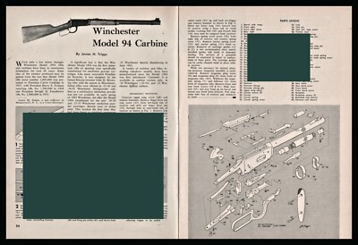 1958 WINCHESTER 94 Carbine Exploded Parts List Assembly Disassembly 2pg ...