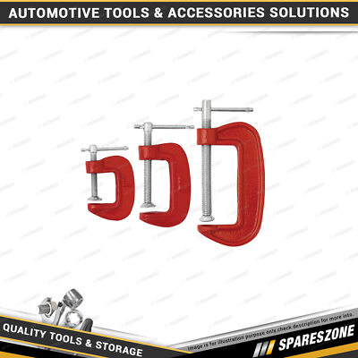 3 Pcs of PK Tool Mini G-Clamp Set - 25mm 50mm 75mm G-Clamps HD Steel ...