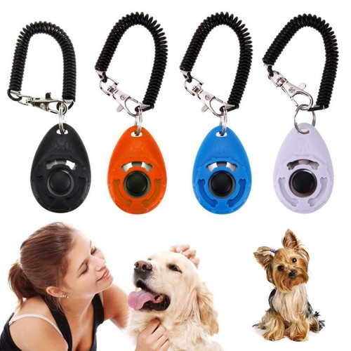 Pet Dog Training Clicker Cat Puppy Button Clicker Trainer Obedience Aid ...