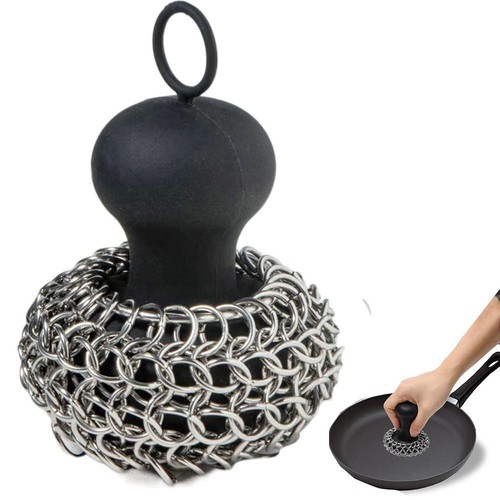 Silicone Handle Cast Iron Cleaner Food-Safe Design Pan Scraper Sinks | eBay