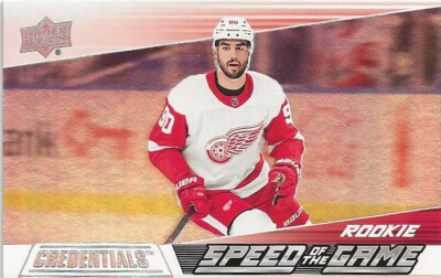 2021-22 Upper Deck Credentials Joe Veleno Speed of the Game SP RC Red ...