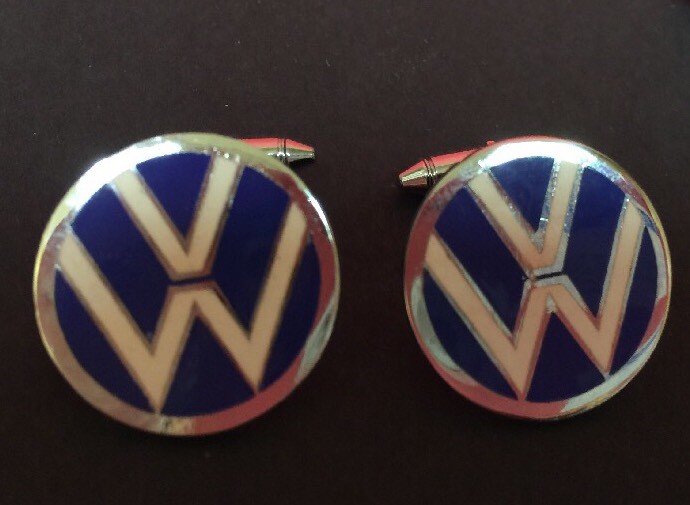 Beautiful Vintage Volkswagen Chrome Enamel Cufflinks Tie Clip Set ...