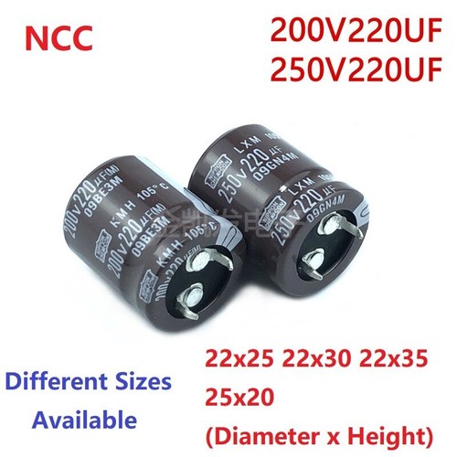 2Pcs/Lot NCC 220uF 200V 220uF 250V 200v220uf 250V220UF Snap-in PSU ...