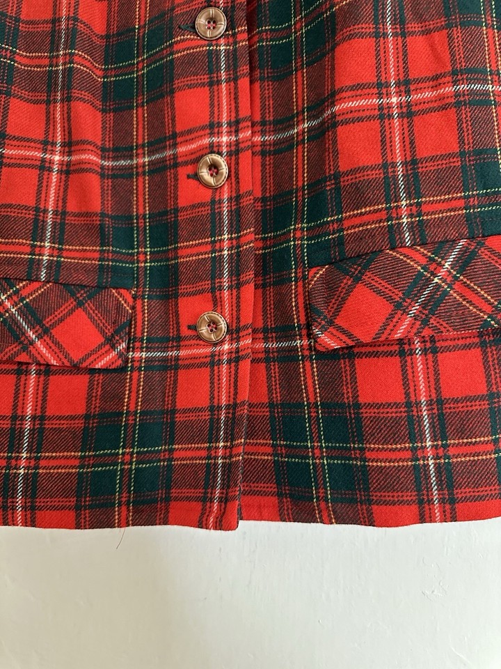 Vintage Pendleton Jacket Size S Wool Red Green Tartan Plaid Shacket | eBay