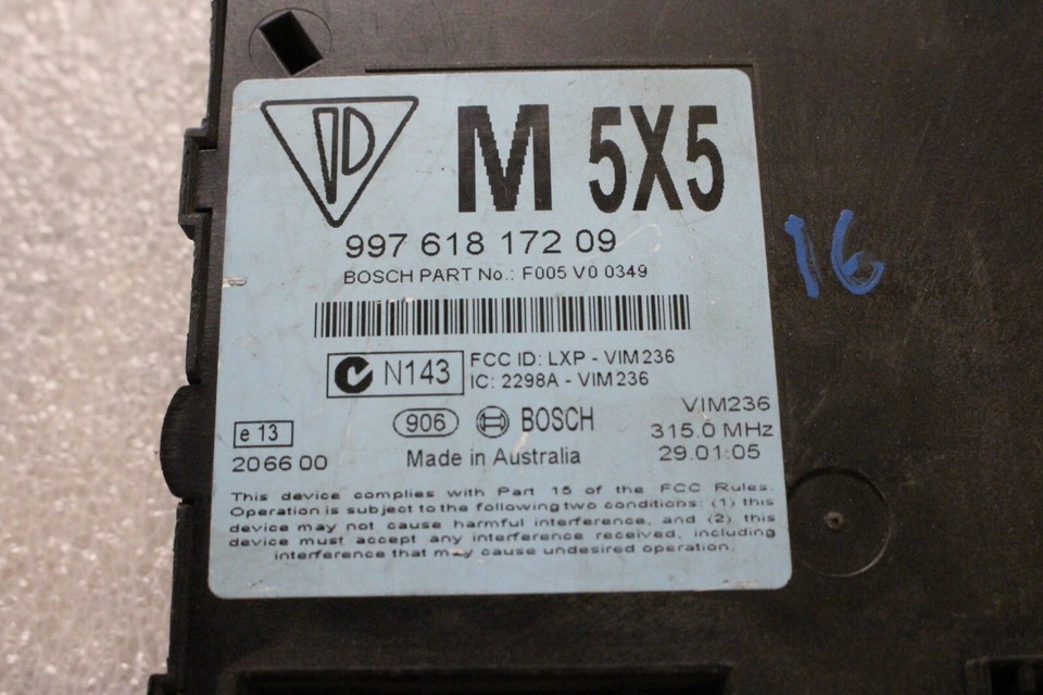 Porsche 997 Carrera 911 987 Anti Theft Ignition Immobilizer Control ...