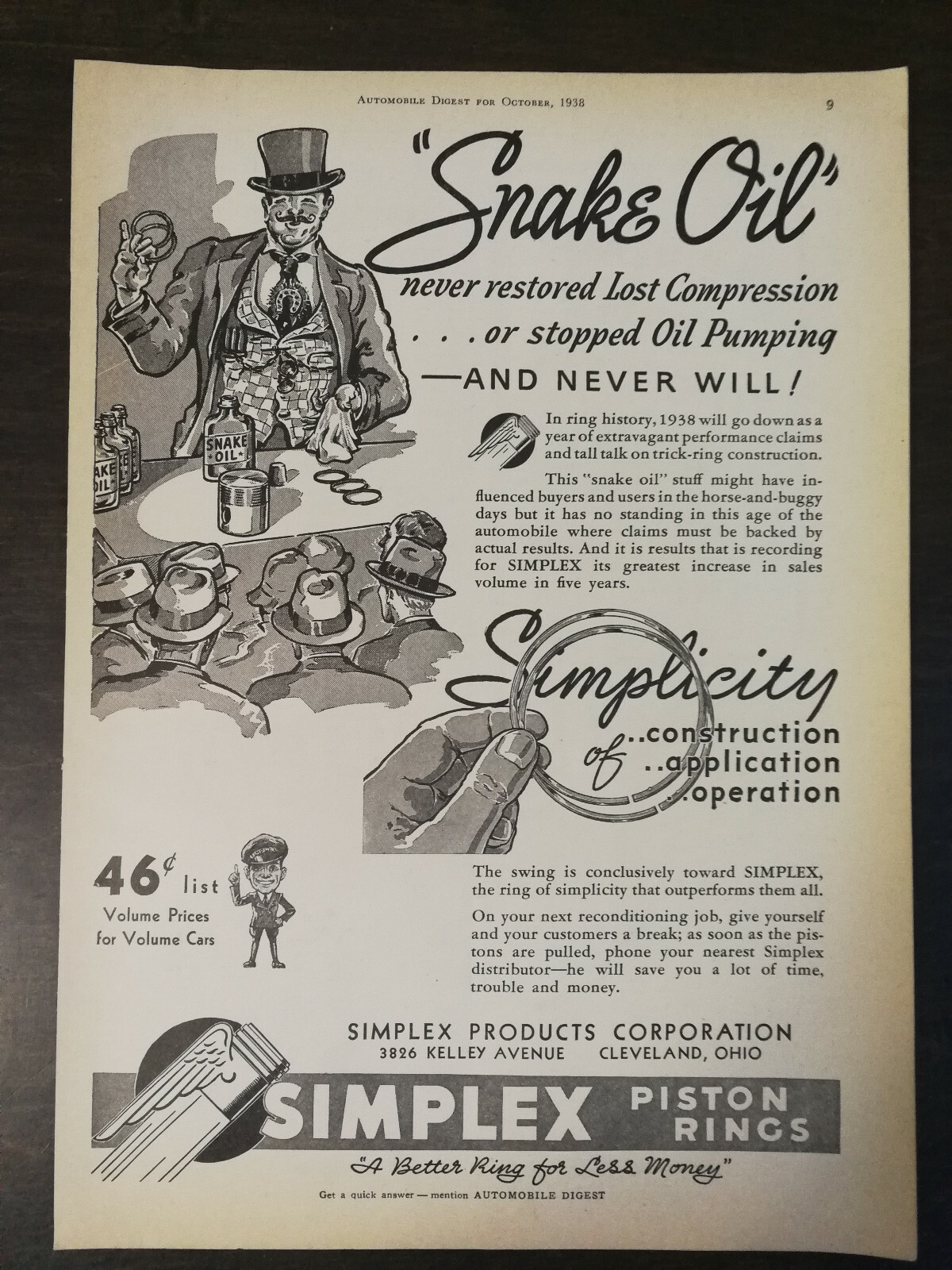 Vintage 1938 Simplex Piston Rings Full Page Original Ad 1221 | eBay