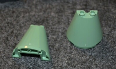 (2) 2x4 to 1x2 x 3 SAND GREEN HALF Round Cone Bricks Tower Cap / Roof ...