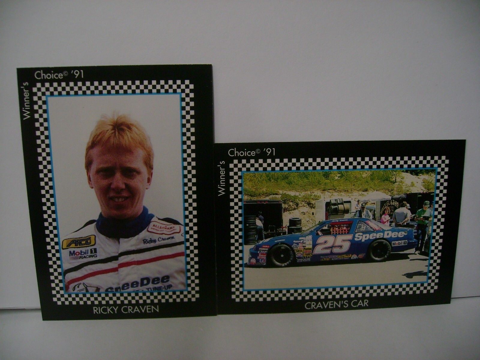 RICKY CRAVEN 1991 WINNER CHOICE'S PREMIERE EDITION RACING CARDS LOT #98 ...