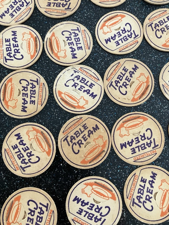 Lot Of 30 Vintage Milk Caps. 1.5” For Crafting. Table Cream, Homo Milk ...