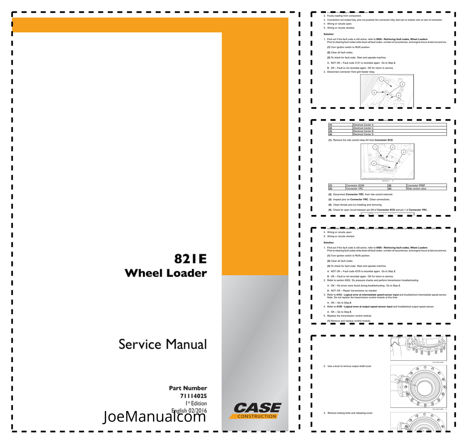CASE 821E Wheel Loader Service Manual 711114025 PDF | eBay