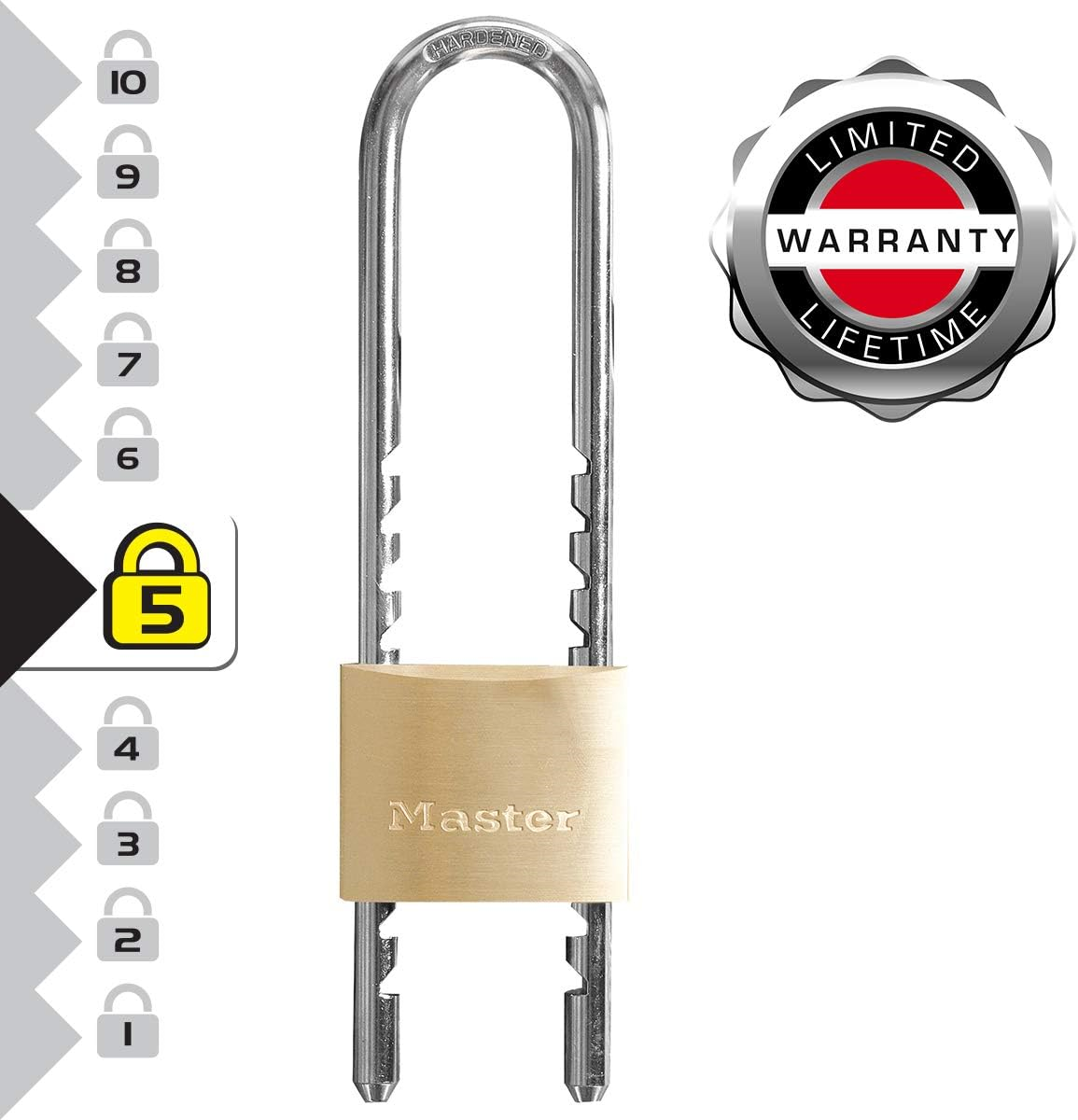Master Lock Padlock With Adjustable Shackle Security Solid Brass 50 Mm ...