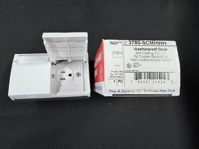 3780-SCMHWH LEGRAND WEATHERPROOF COVER SELF CLOSING FLIP LID W/DUPLEX ...