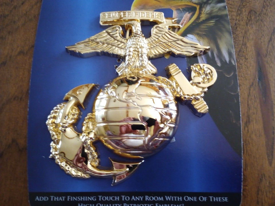 U.S MARINE CORPS EGA GOLD OVERSIZED EAGLE GLOBE & ANCHOR WALL MEDALLION ...