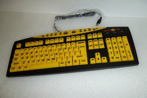 AbleNet Keys U See Large Print Multimedia USB Keyboard Wired QWERTY YKB ...