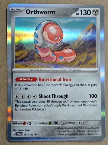 POKEMON Card - Orthworm 151/193 - Holo Rare - Paldea Evolved - NM | eBay