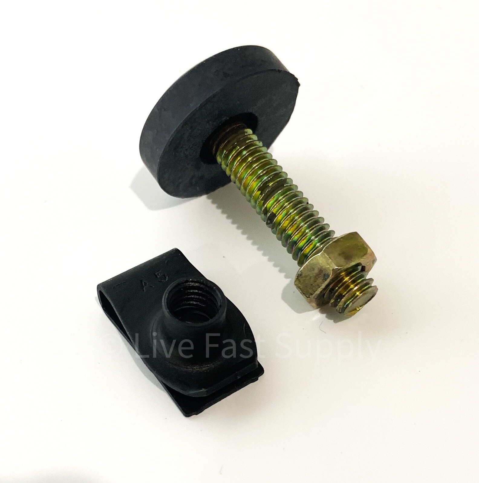 Pair Adjustable Hood To Radiator Support Bumpers w/ Nuts 1965-1970 Ford ...