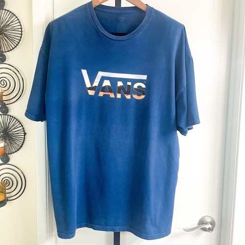 VANS Mens Sunset Logo Tshirt - Blue, Size XXL | eBay
