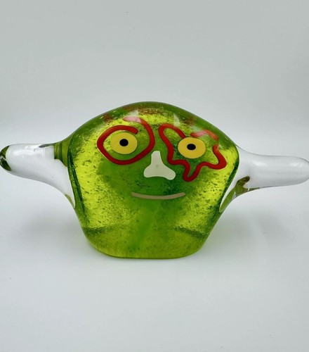 RARE Edward Merritt Ed Head Face W/arms Paperweight Glass Sculpture ...