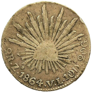 1864 Mexico 2 Reales ZsVL KM#374.12 Zacatecas #10432q | eBay