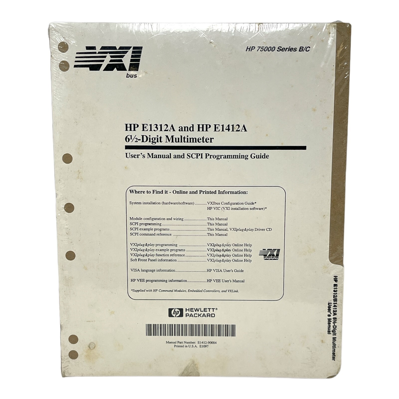 HP E1312A & E1412A USER'S MANUAL SCPI PROGRAMMING GUIDE | eBay