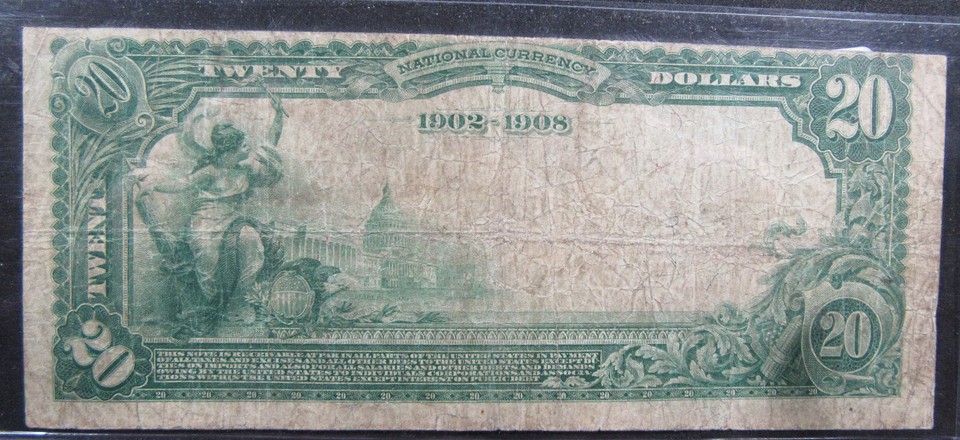 1902 $20 Nat'l Bank Note Chicago, IL. Date Back. Circulated. (425103 ...