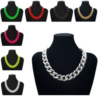 Statement Necklace Colourful Giant Oversized Curb Chain Link Chain ´S ...