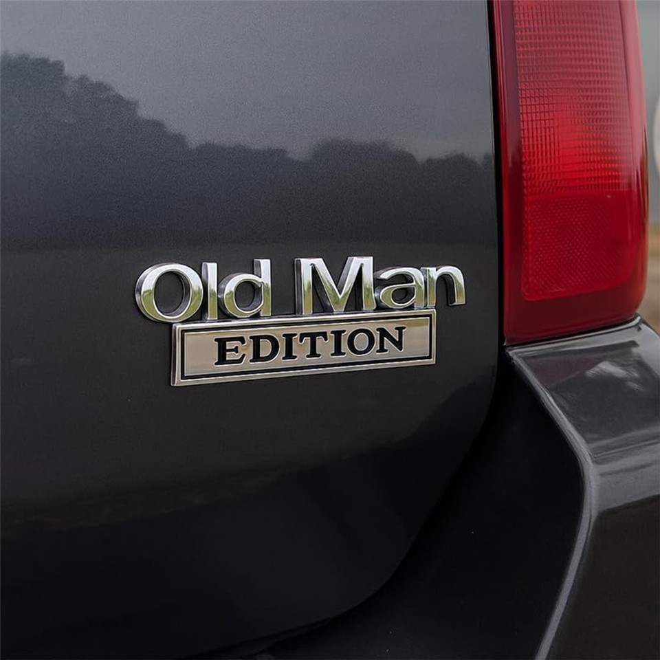 2pcs Metal Old Man Edition Emblem 3D Badge Fit for Universal Car ...