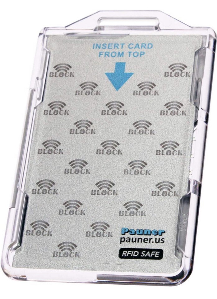 50 Pack Pauner RFID Blocking 2-Card ID Badge Holder for 13.56MHz Access ...