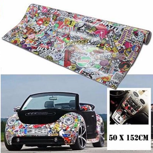 20x60in Waterproof Car Stickers Bomb Wrap Sheet Panda Cartoon Graffiti ...